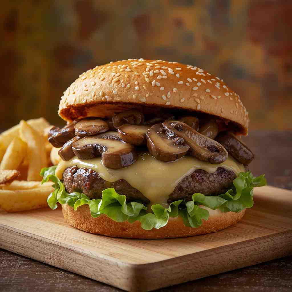 Ground Beef Mushroom Swiss Burgers - Cooking Kart