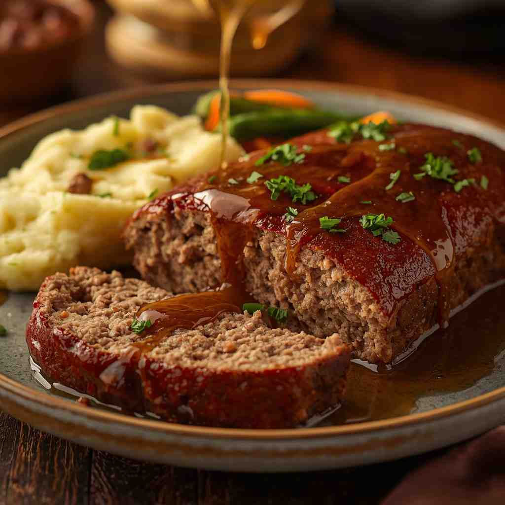 Meatloaf with Brown Gravy - Cooking Kart